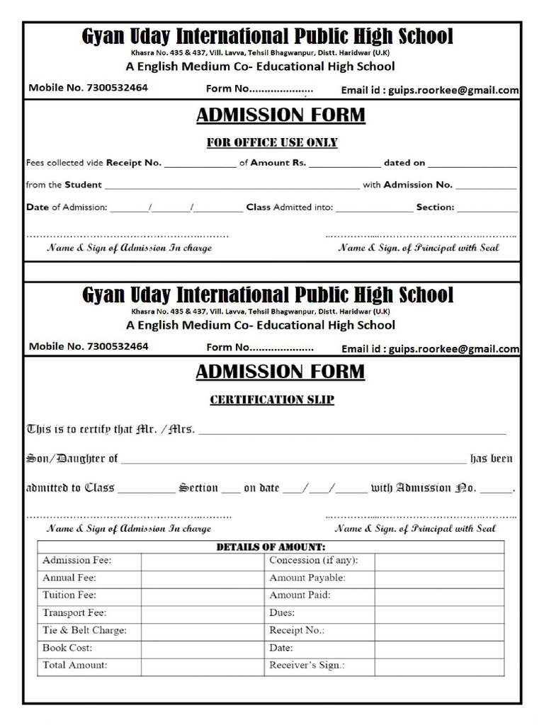 School Admission Form | PDF