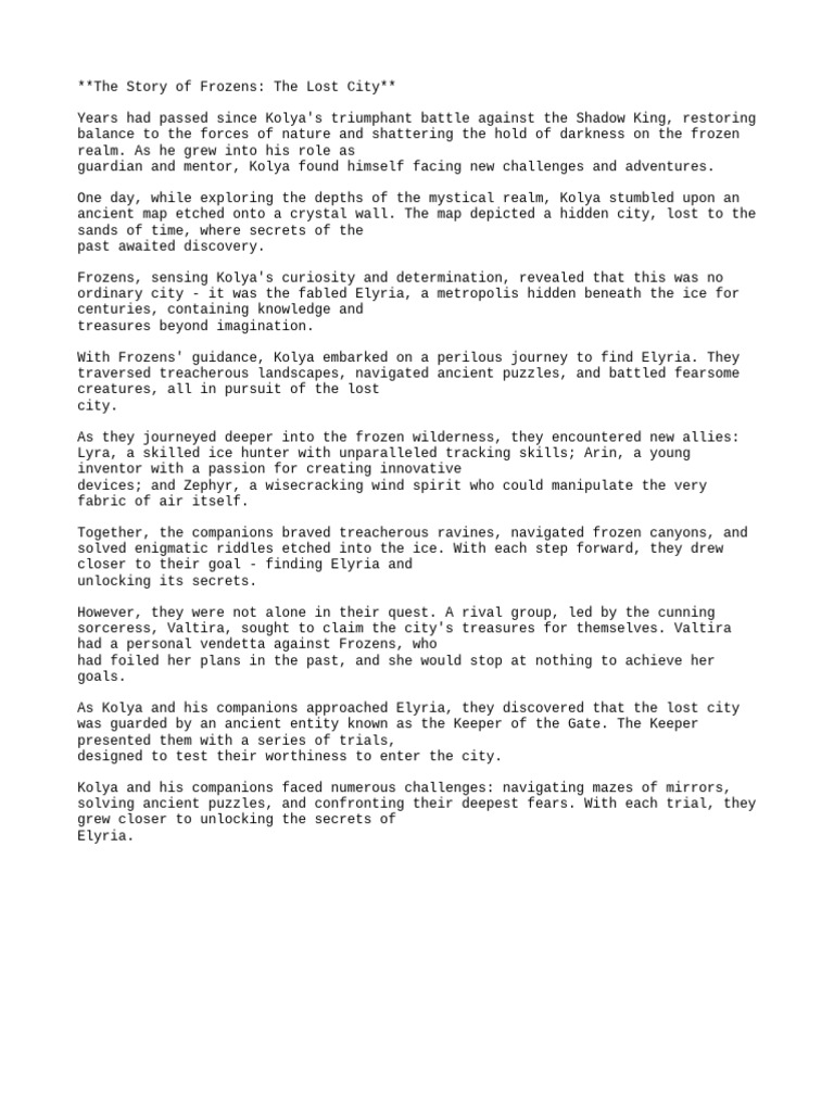 Fronks The Frozen Empire Sequel | PDF