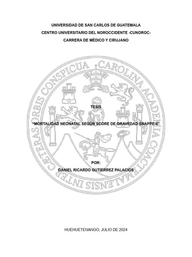 Mortalidad Neonatal y SNAPPE-II | PDF | Infantes | Parto prematuro