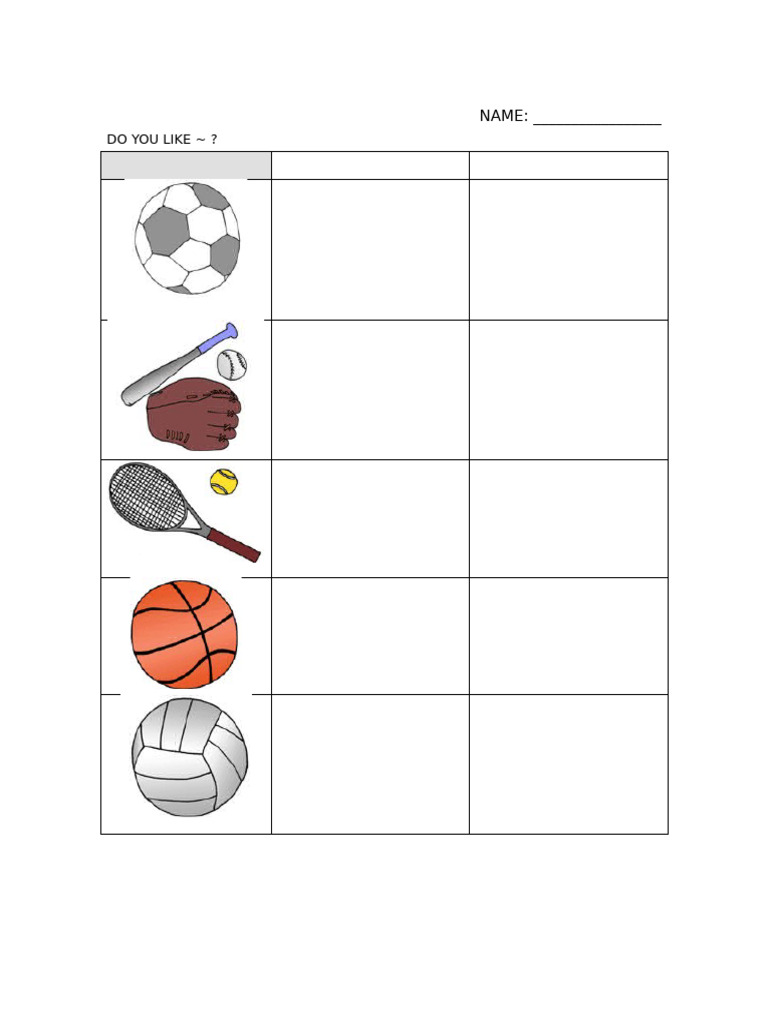 DO YOU LIKE SPORTS Worksheet | PDF