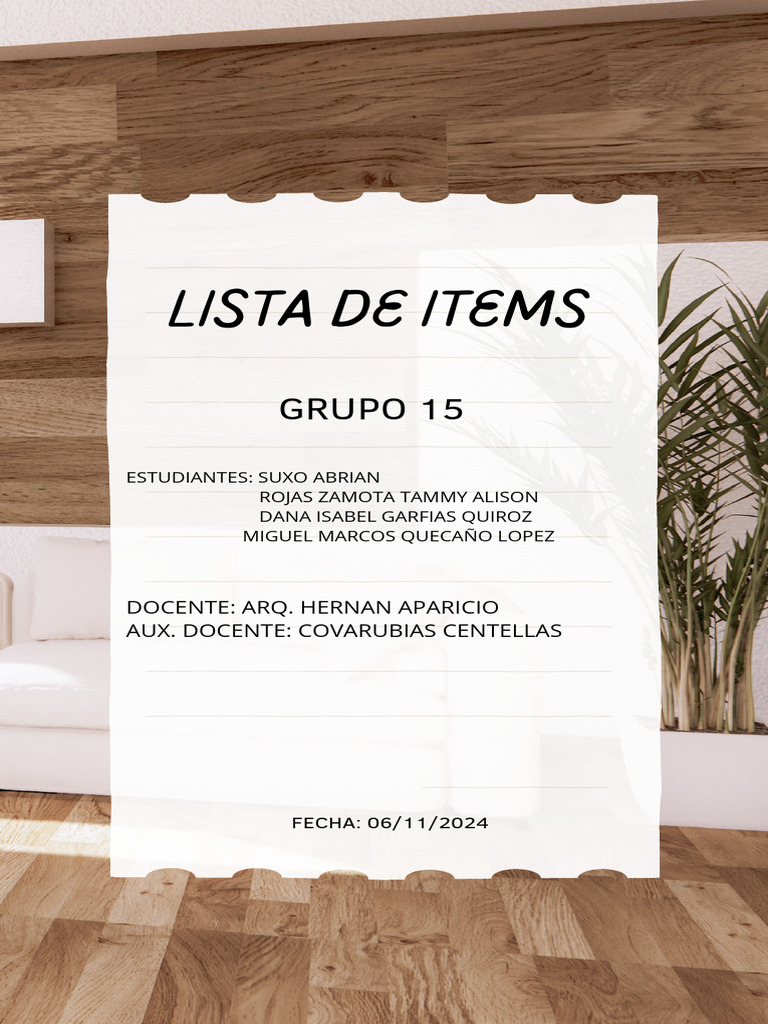 lista de items caratula | PDF