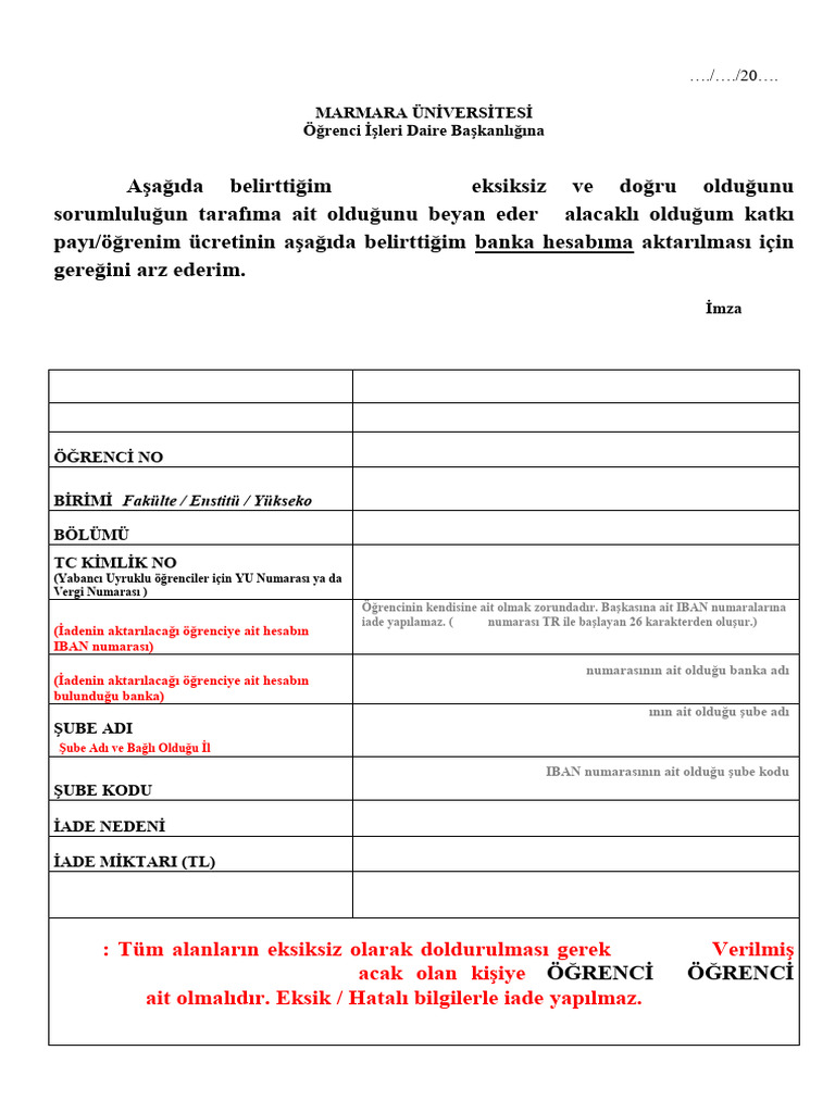 Harc - Iade - Formu | PDF