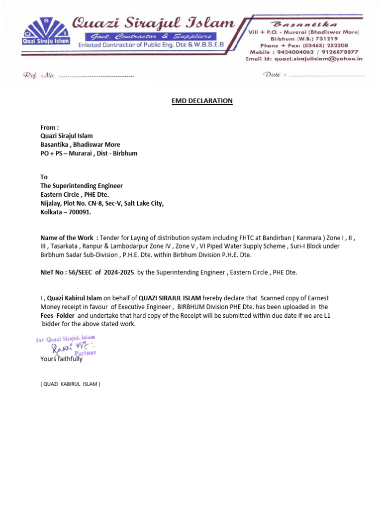 Emd Declaration | PDF