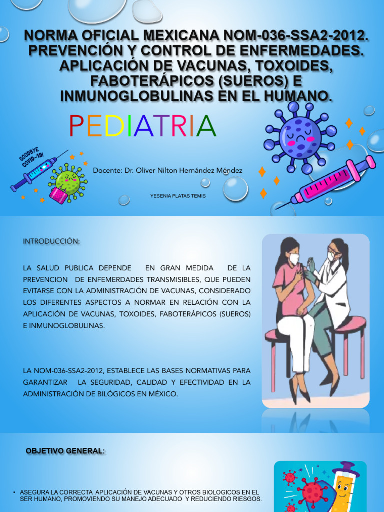 Nom 036 Ssa2 2012 | PDF | Vacunación | Vacunas