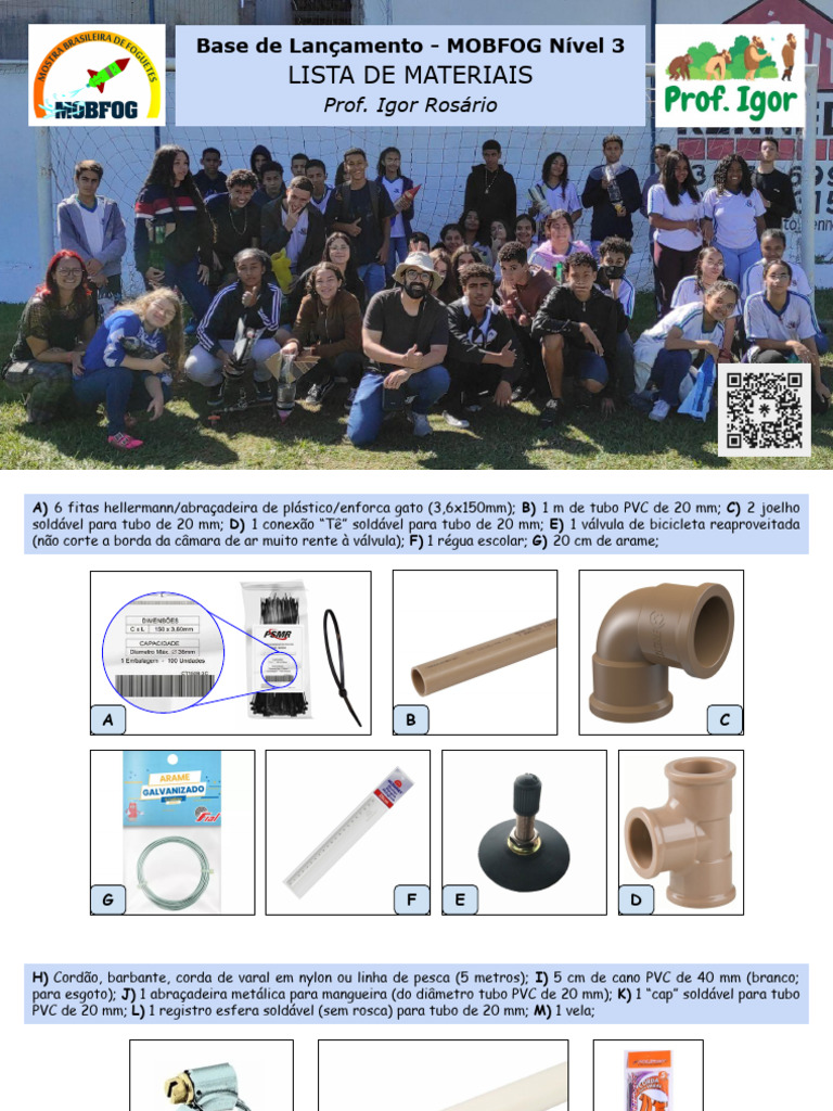 Lista de Materiais - Base de Laçamento | PDF