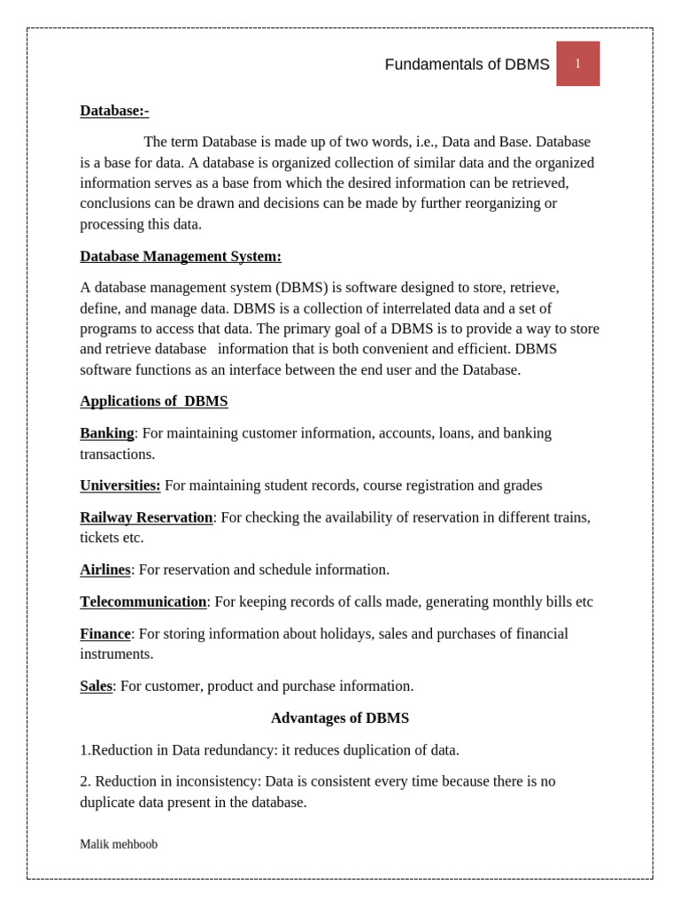 Database Management System New Notes | PDF | Relational Database ...