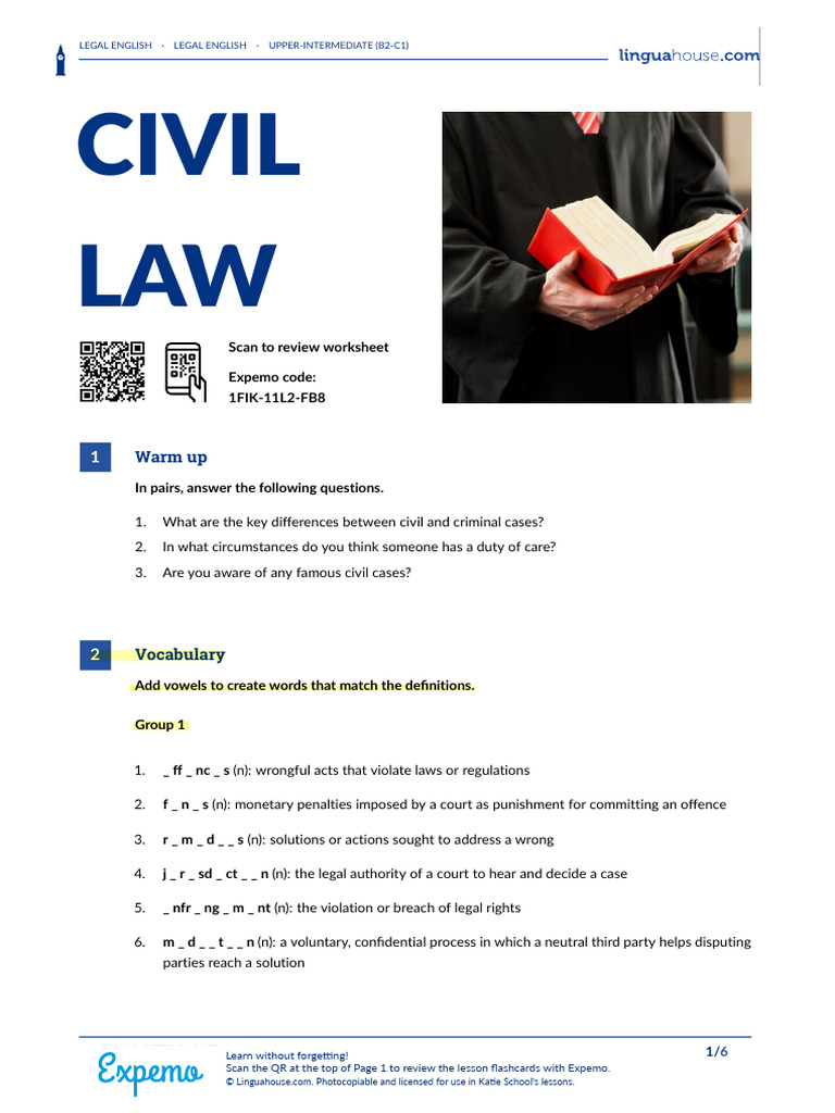 Civil Law British English Student B2 C1 | PDF | Negligence | Justice