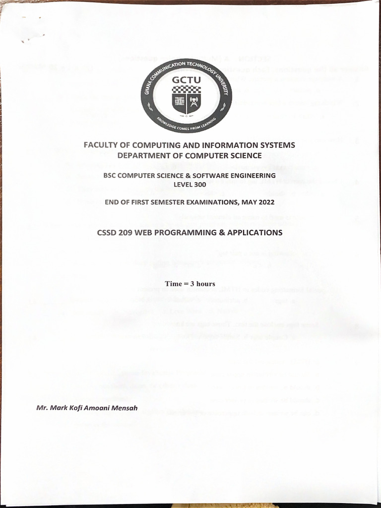 CSSD 209 Web Programming &application 2022 | PDF