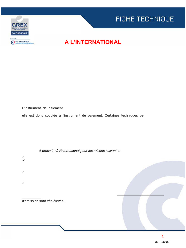 Moyens de Paiement à l'International | PDF | Effet de commerce | Lettre ...