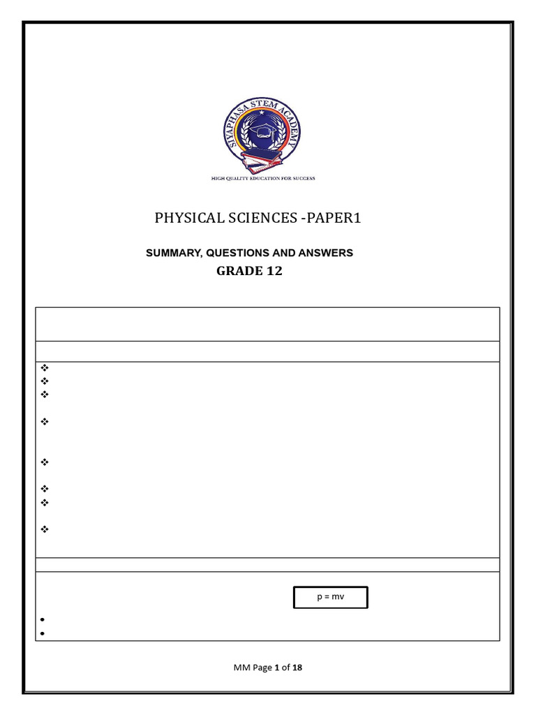 Momentum and Impulse 2025 | PDF | Momentum | Collision