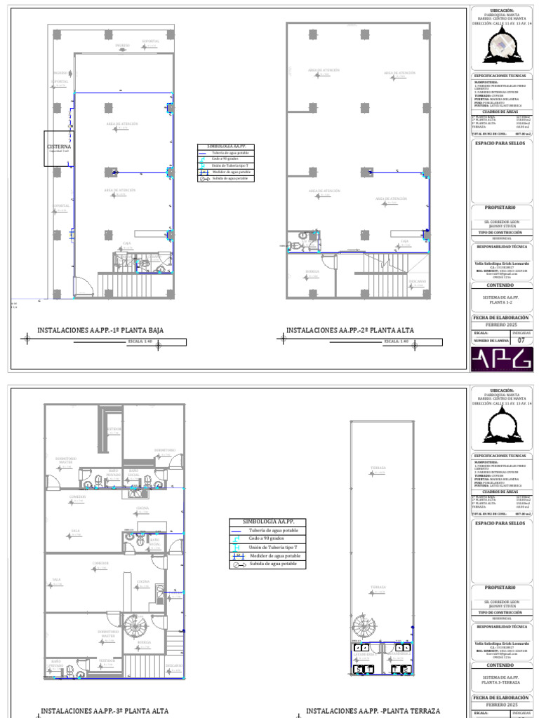 PLANOS HIDROSANITARIOS-SR - CORREDOR LEON JHONNY-signed | PDF | Suministro de agua | Ingeniería ...