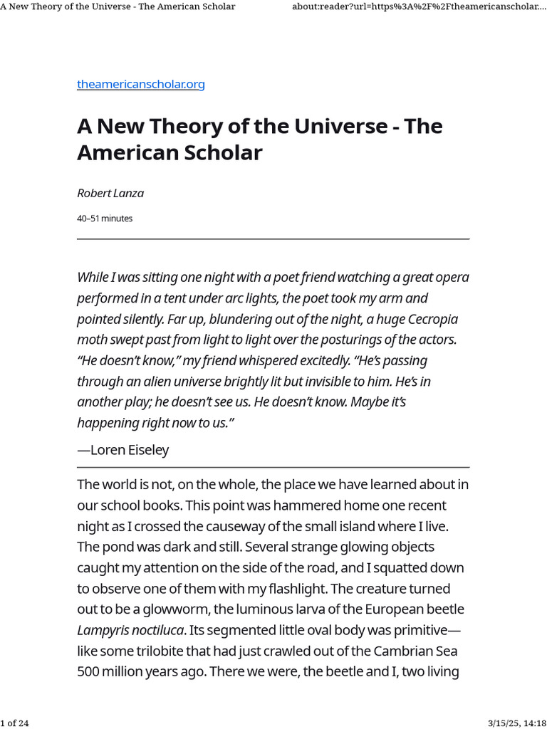 A New Theory of The Universe | PDF | Time | Reality