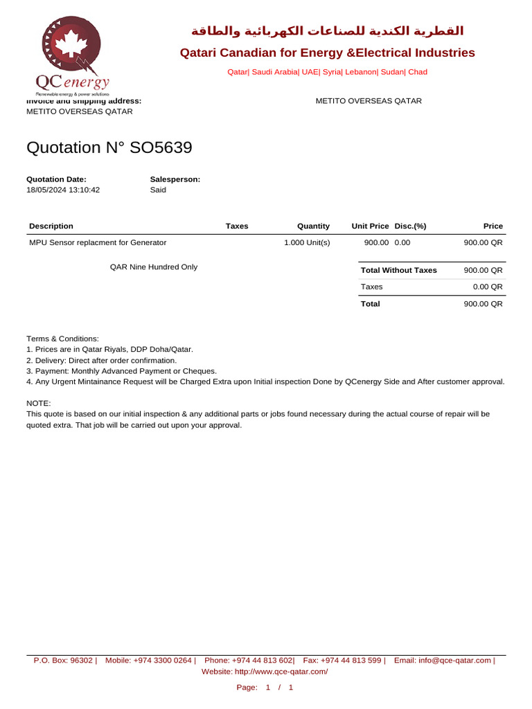 Metito Overseas Qatar-So5639-2024-05-18 10 - 10 - 42 | PDF