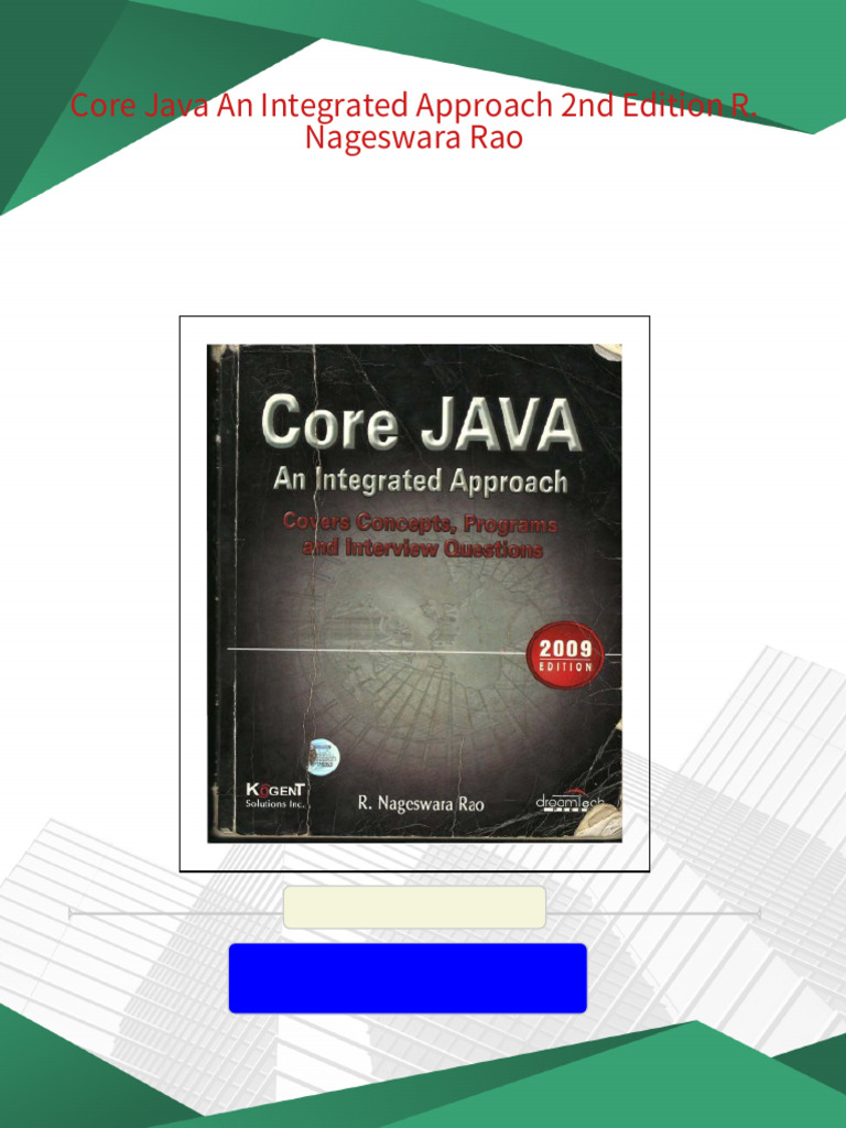 Core Java An Integrated Approach 2nd Edition R. Nageswara Rao - The Ebook in PDF Format Is ...