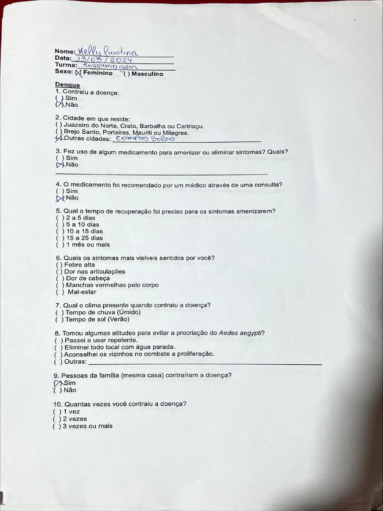 Questionários | PDF