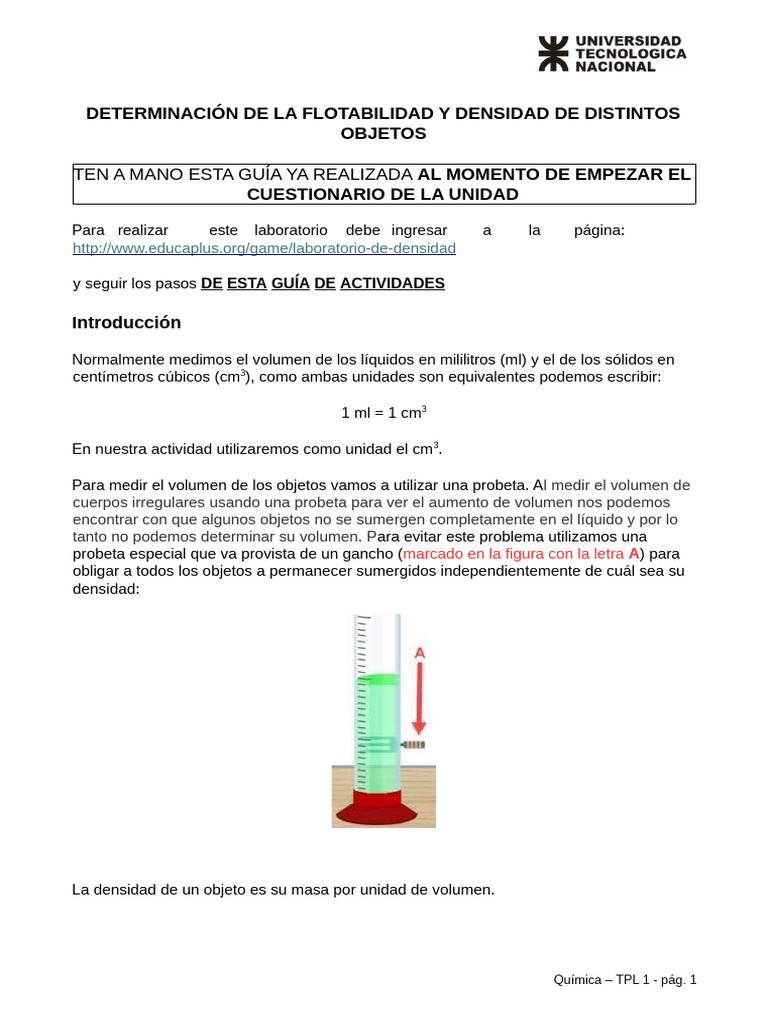 Flotabilidad y Densidad de Objetos | PDF | Volumen | Densidad