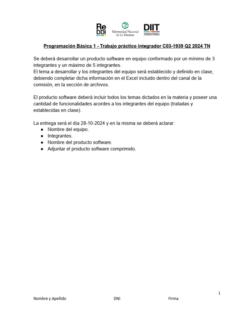 Trabajo Práctico Integrador de Programación | PDF