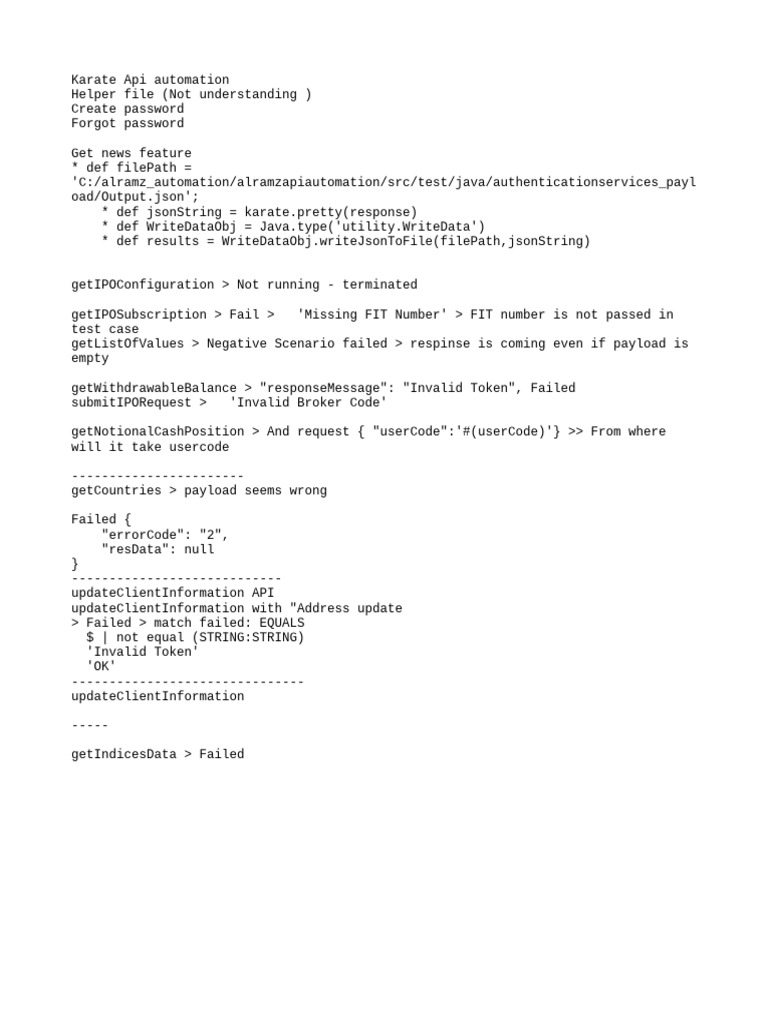 Karate Framework - Doubts | PDF