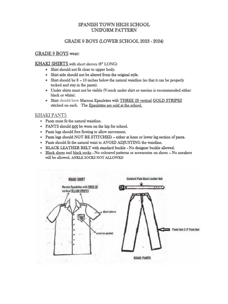 Grade 9 Uniform Guidelines 2023-2024 | PDF