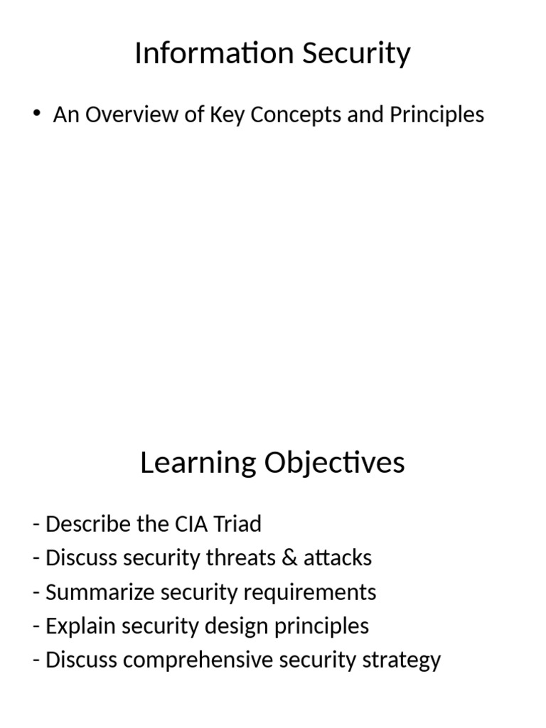 Information Security Lec 1 2 Pdf Security Computer Security