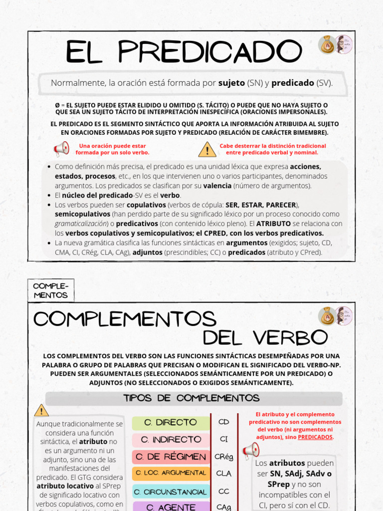 El Predicado | PDF | Predicado (Gramática) | Asunto (gramática)