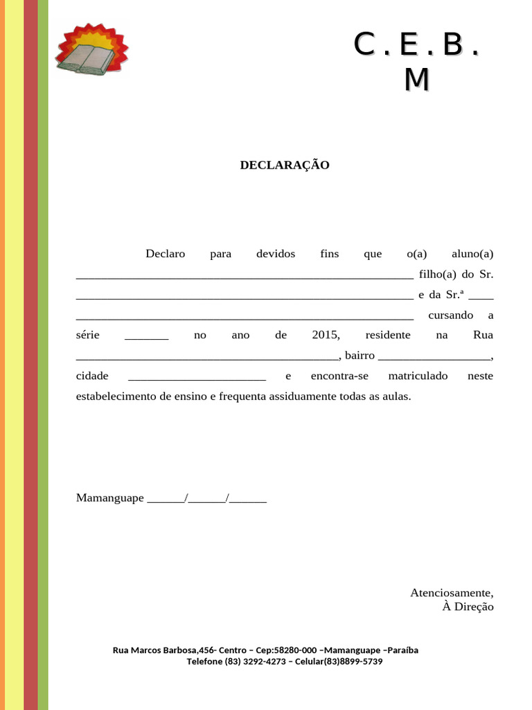 Declaração (Cursando) | PDF
