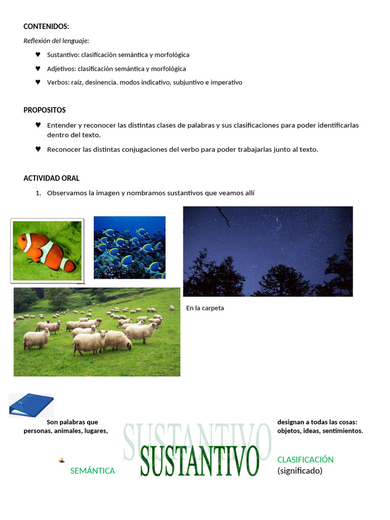 6 Sustantivos, Adje y Verbos | PDF | Verbo | Sustantivo