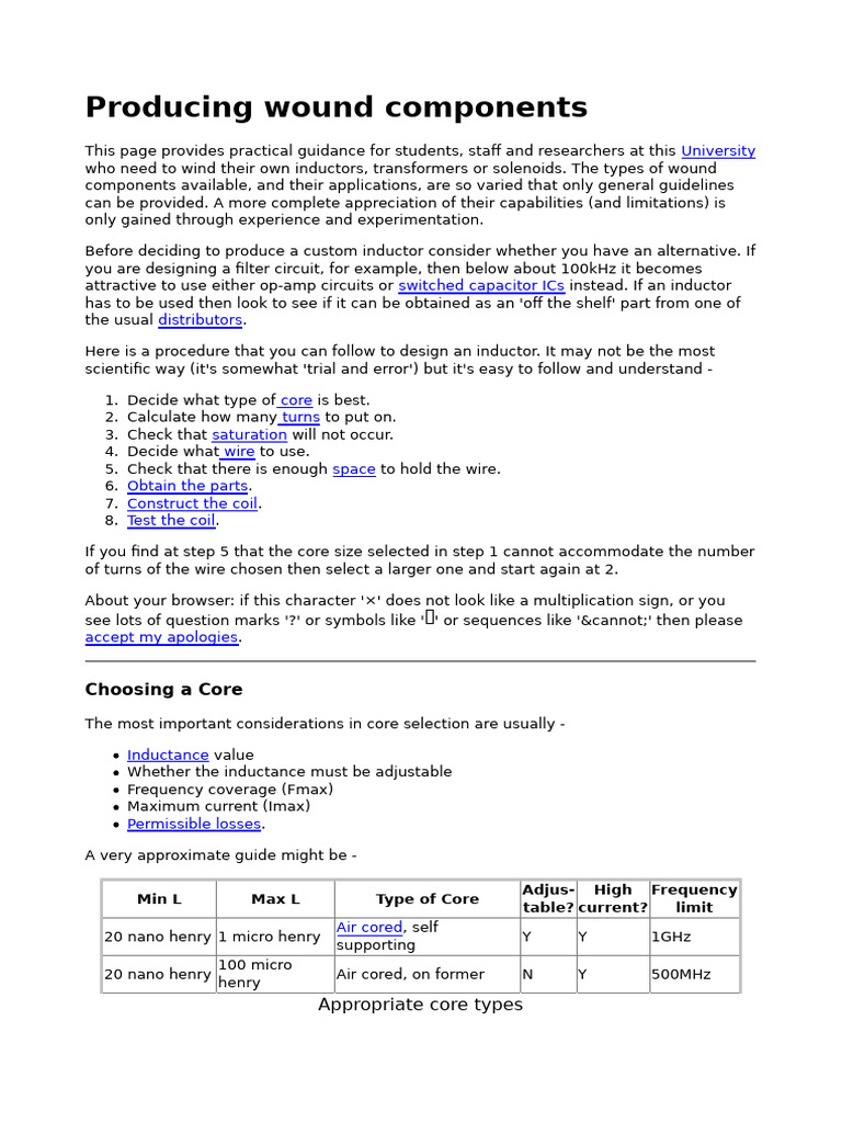 Guide to Producing Wound Components | PDF | Inductor | Electrical ...