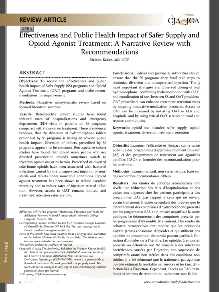 Effectiveness and Public Health Impact of Safer.2 | PDF | Opioid ...