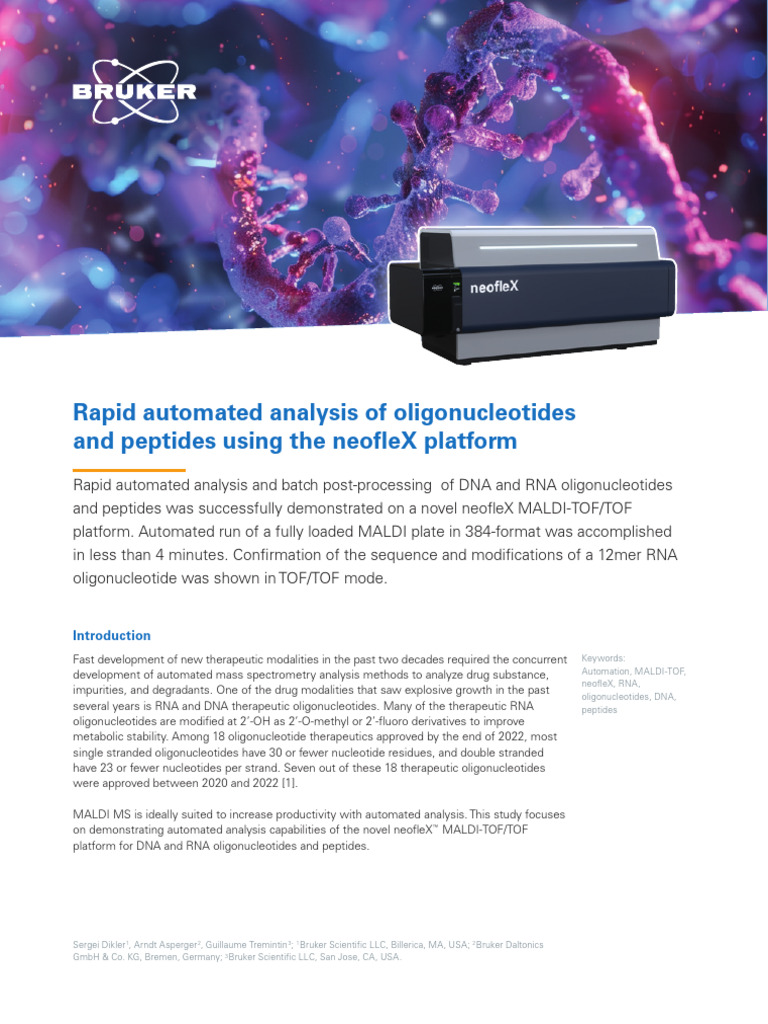 MT 143 Rapid Automated Analysis Using Neoflex Ebook | PDF | Oligonucleotide | Life Sciences