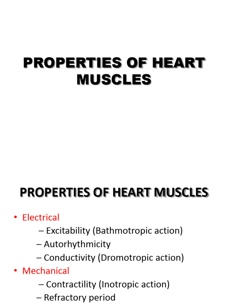 Properties of Heart Muscles | PDF | Heart | Cardiac Muscle