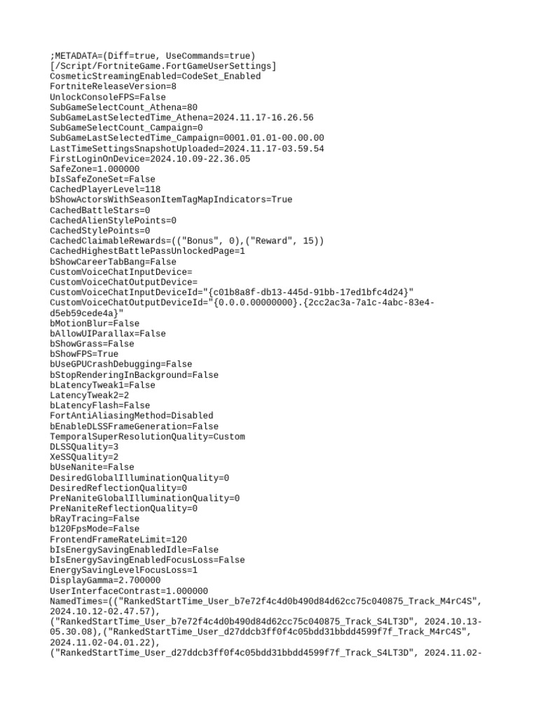 Game User Settings 0 | PDF