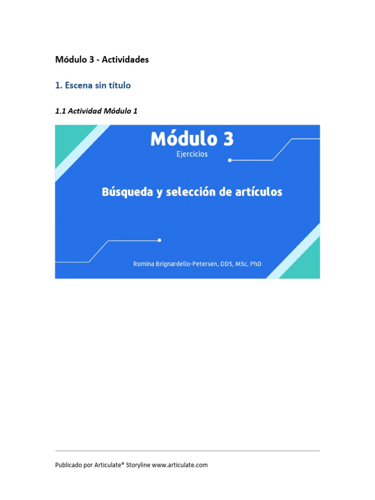Módulo 3 - Actividades | PDF