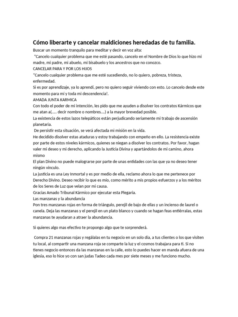 Cómo Liberarte y Cancelar Maldiciones Heredadas de Tu Familia | PDF | Amor