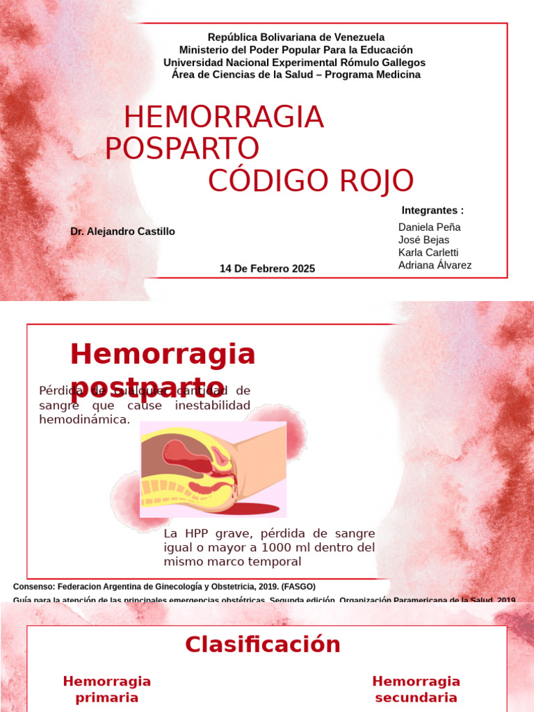 Hemorragia Postparto - Codigo Rojo | PDF | Especialidades Medicas | Enfermedades y trastornos ...