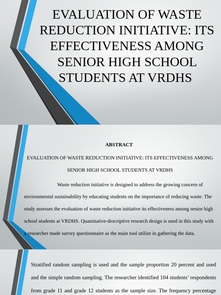 Evaluation of Waste Reduction Initiative | PDF | Sampling (Statistics ...