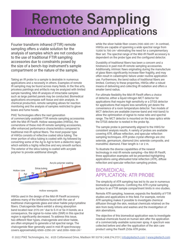 PIKE-Technologies Remote Sampling Introduction and Applications | PDF ...