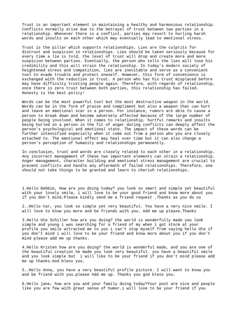 Words of Trust | PDF | Psychological Concepts | Behavioural Sciences