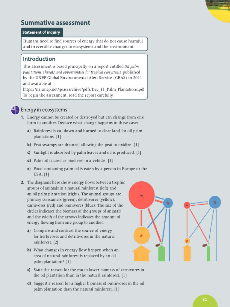 Unit 1 Energy - Summative Assesment | PDF | Palm Oil | Agriculture