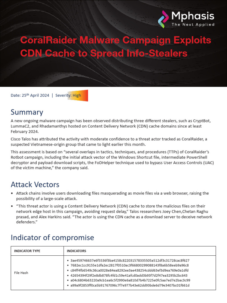 Coralraider Malware Campaign 12 | PDF | Malware | Cache (Computing)