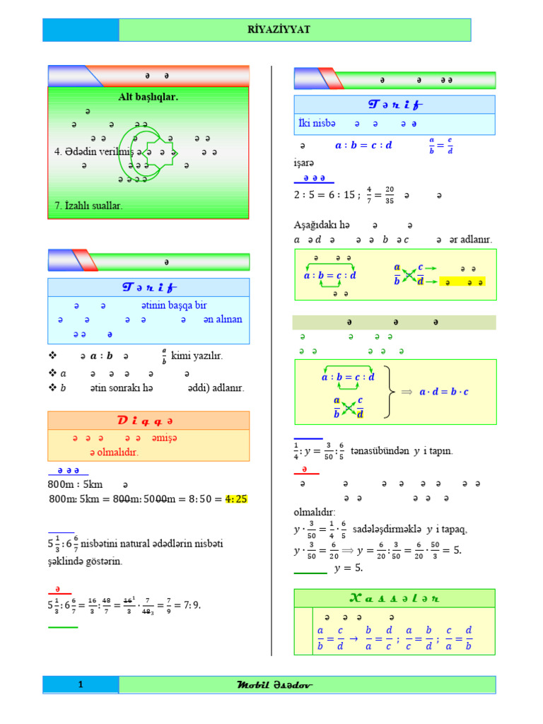 4-Nisbət, Tənasüb, Faiz (Qayda-Son) - 110236 | PDF