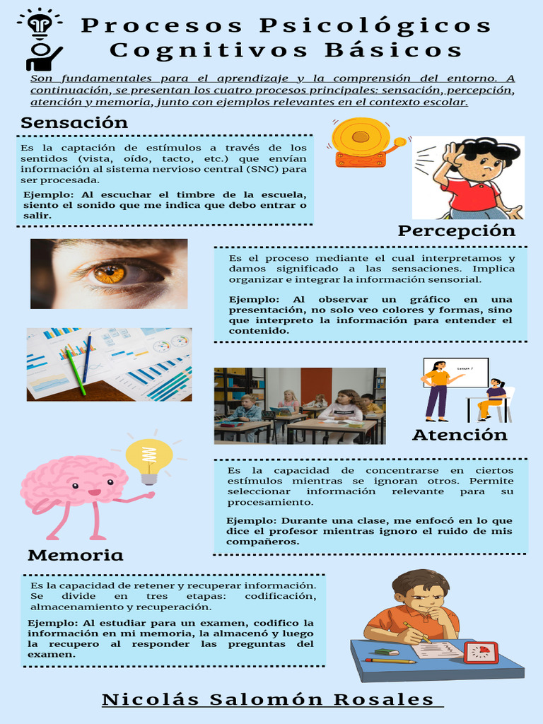 Infografía de Procesos Psicológicos Cognitivos Básicos. Nicolas Salomón Ros - 20250310 - 193448 ...
