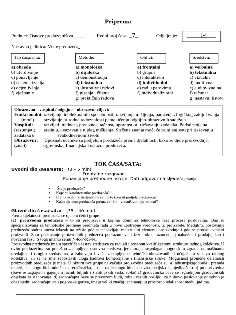 Vrste Preduzeća | PDF