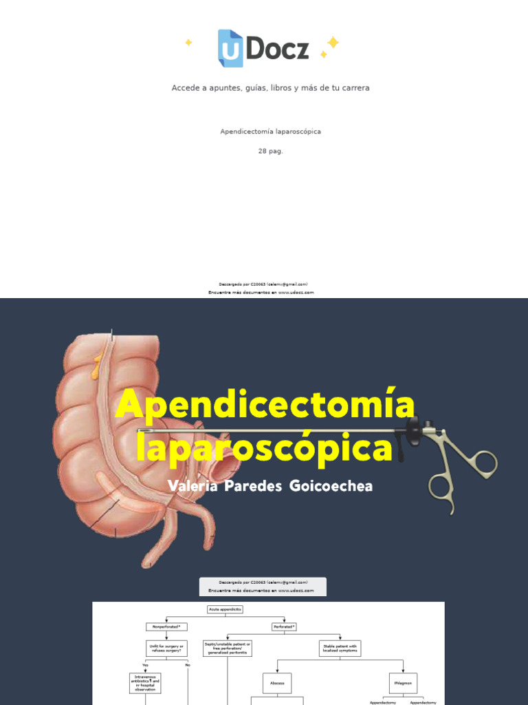 Apendicectomia Lapar 173170 Downloadable 3935110 | PDF | Enfermedades y ...