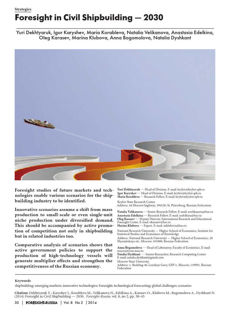 Foresight in Civil Shipbuilding 2030 | PDF | Natural Gas | Ships