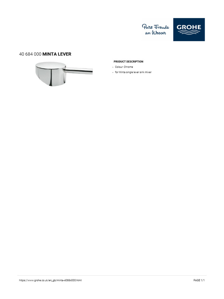 GROHE Specification Sheet 40684000 | PDF