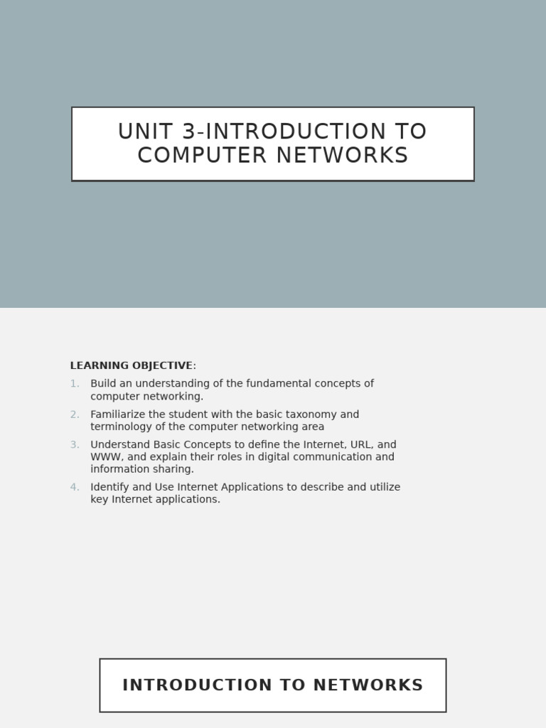 Introduction To Computer NetworkS - PART 1 | PDF | World Wide Web ...