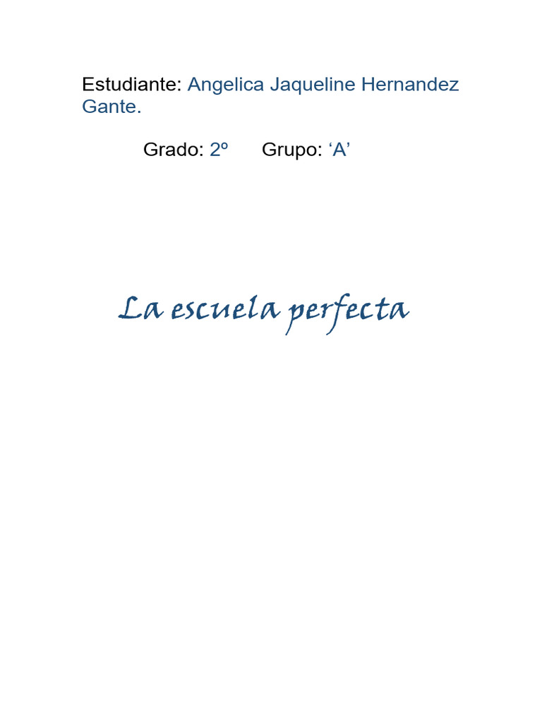 La Escuela Perfecta | PDF