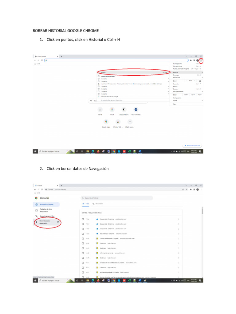 BORRAR HISTORIAL GOOGLE CHROME | PDF