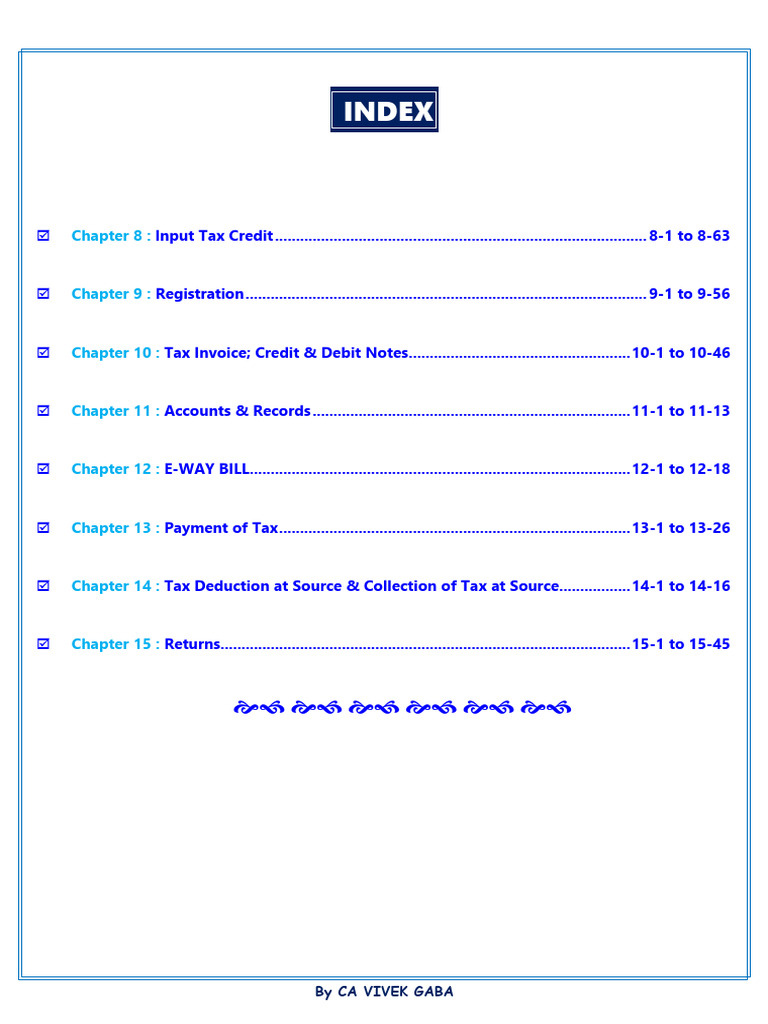 GST Input Tax Credit Overview | PDF | Invoice | Value Added Tax